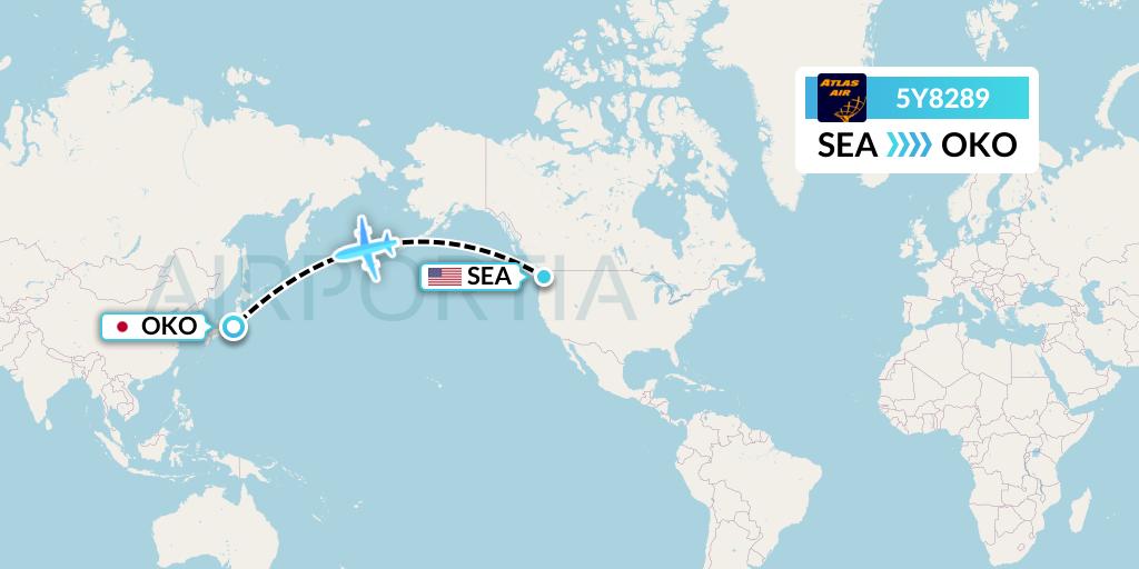 5Y8289 Flight Status Atlas Air: Seattle to Fussa (GTI8289)