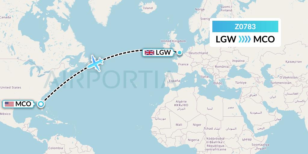 Z0783 Flight Status Norse Atlantic Uk: London to Orlando (UBT783)