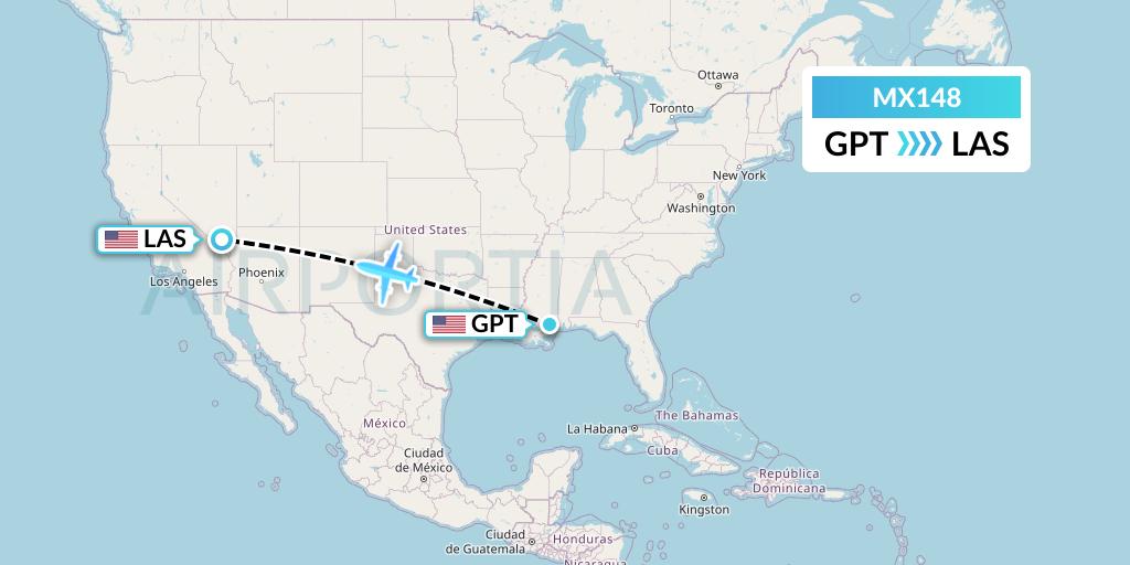 MX148 Flight Status Breeze Airways: Gulfport to Las Vegas (MXY148)