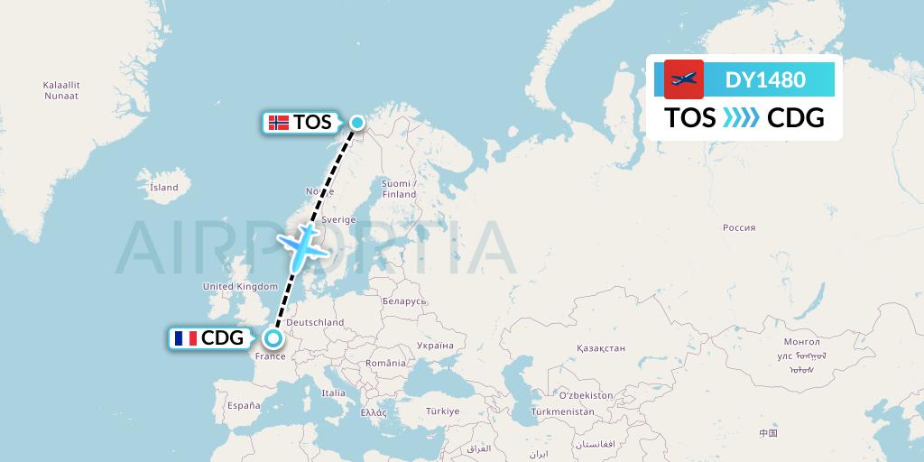 DY1480 Flight Status Norwegian: Tromso to Paris (NAX1480)