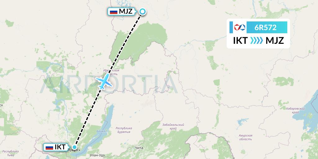 6R572 Flight Status Alrosa: Irkutsk to Mirny (DRU572)