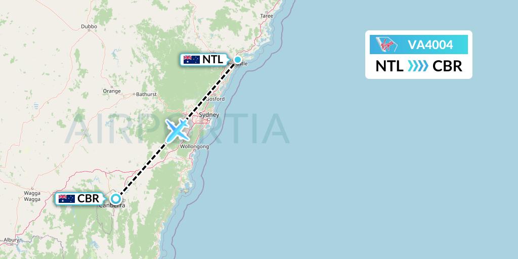 VA4004 Flight Status Virgin Australia: Newcastle to Canberra (VOZ4004)