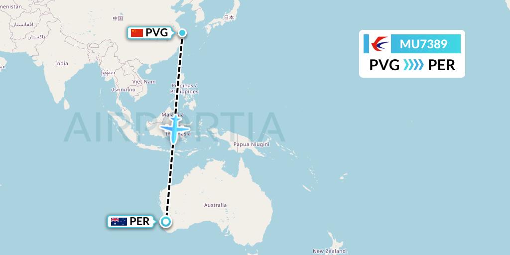 MU7389 Flight Status China Eastern Airlines: Shanghai to Perth (CES7389)