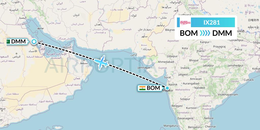 IX281 Flight Status Air India Express: Mumbai to Dammam (AXB281)