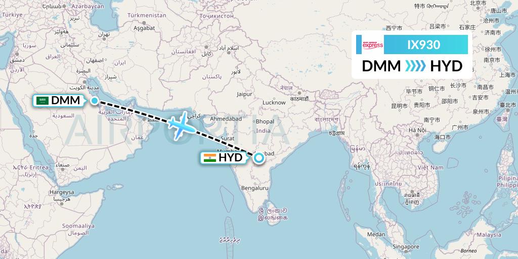 IX930 Flight Status Air India Express: Dammam to Hyderabad (AXB930)
