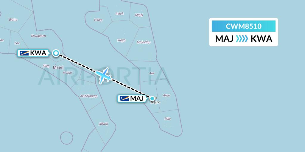 CWM8510 Flight Status Air Marshall Islands: Majuro to Kwajalein