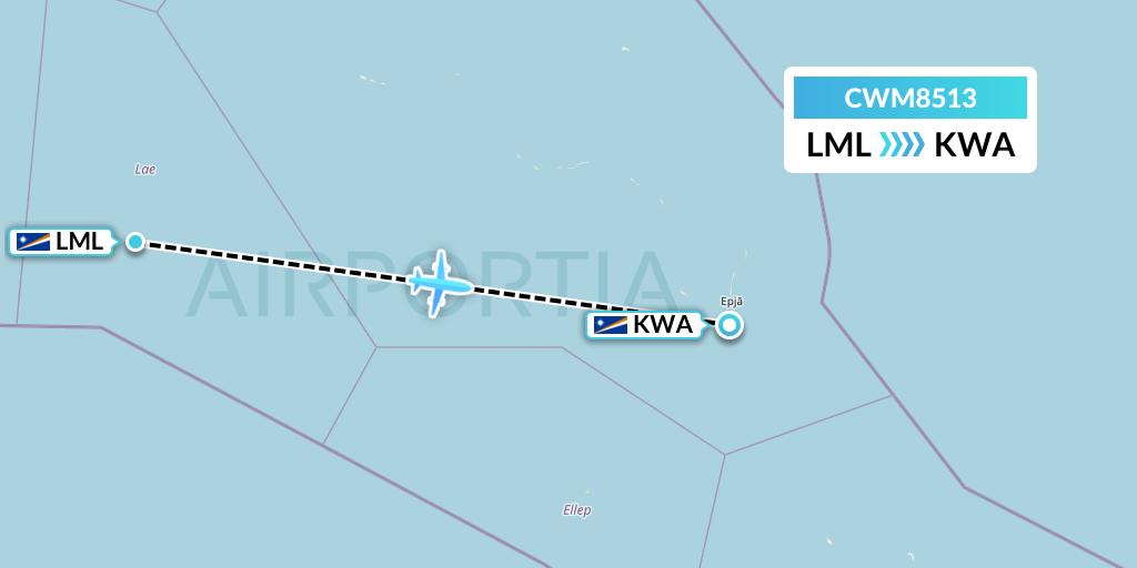 CWM8513 Flight Status Air Marshall Islands: Lae Island to Kwajalein