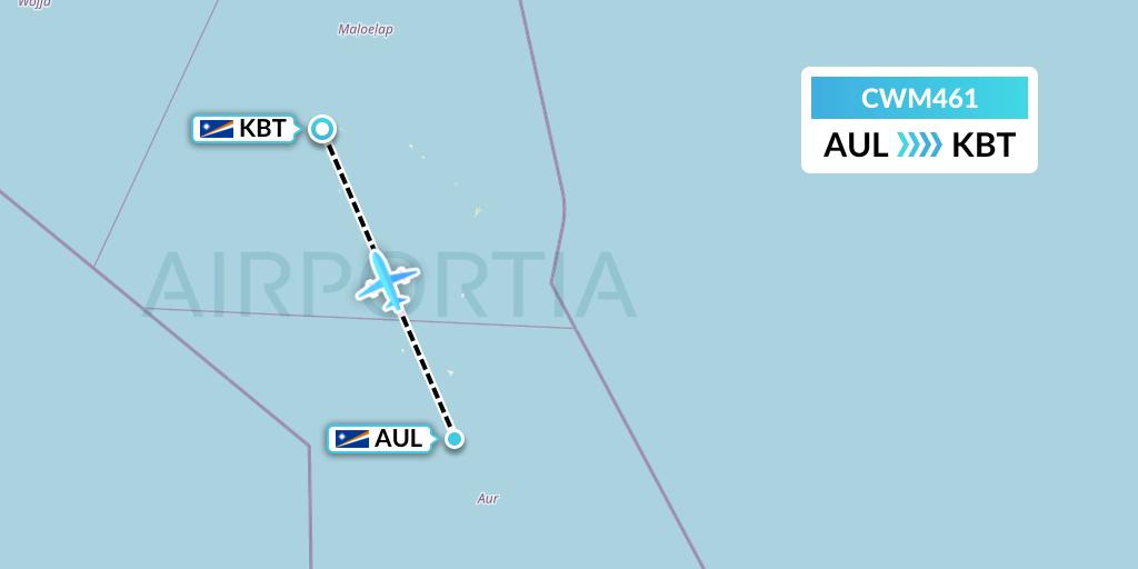 CWM461 Flight Status Air Marshall Islands: Aur Atoll to Kaben