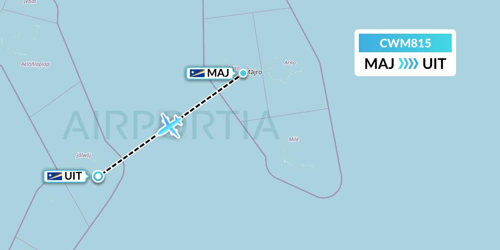CWM815 Flight Status Air Marshall Islands: Majuro to Jabor Jaluit Atoll
