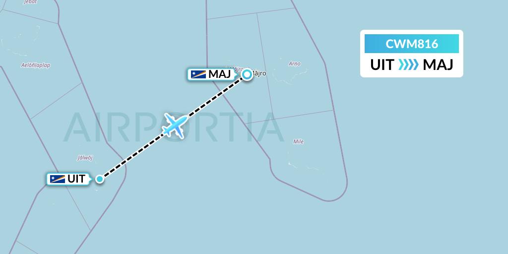 CWM816 Flight Status Air Marshall Islands: Jabor Jaluit Atoll to Majuro