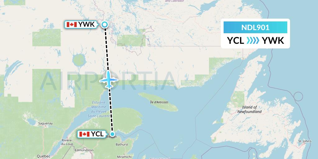 NDL901 Flight Status Chrono Aviation: Charlo to Wabush