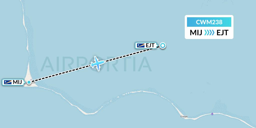 CWM238 Flight Status Air Marshall Islands: Mili Island to Mili Atoll