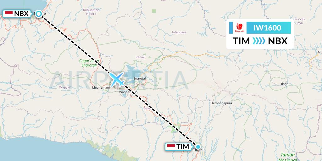 IW1600 Flight Status Wings Air: Timika to Nabire-Papua Island (WON1600)