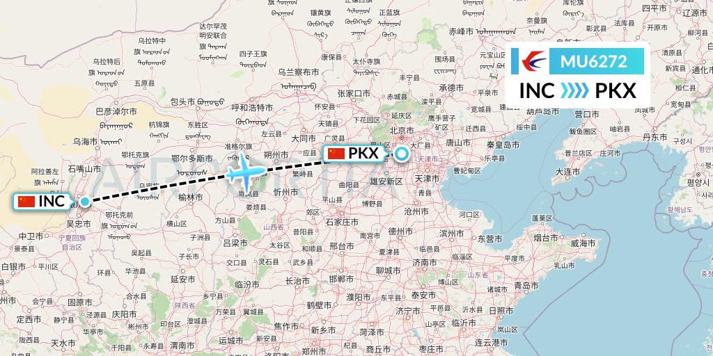 MU6272 Flight Status China Eastern Airlines: Yinchuan to Beijing (CES6272)