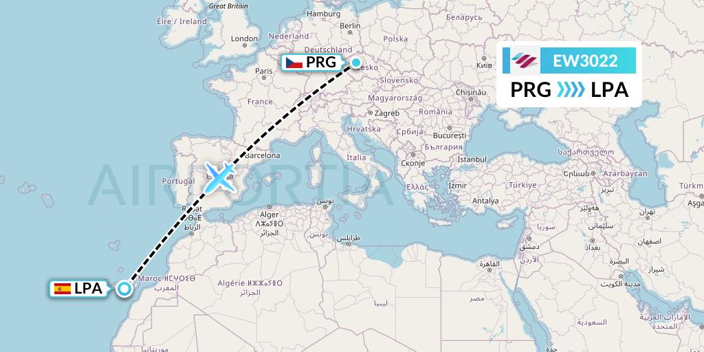 EW3022 Flight Status Eurowings: Prague to Las Palmas (EWG3022)