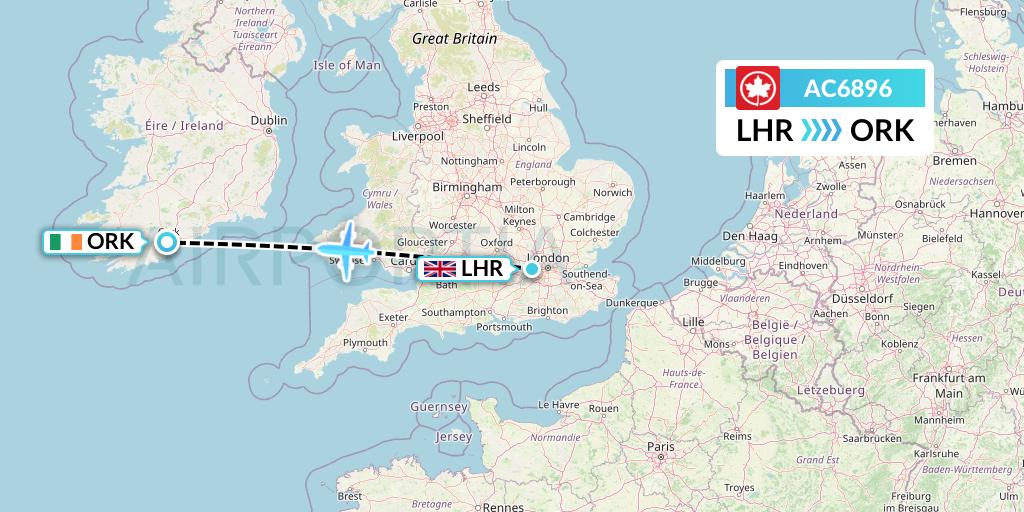 AC6896 Flight Status Air Canada: London to Cork (ACA6896)