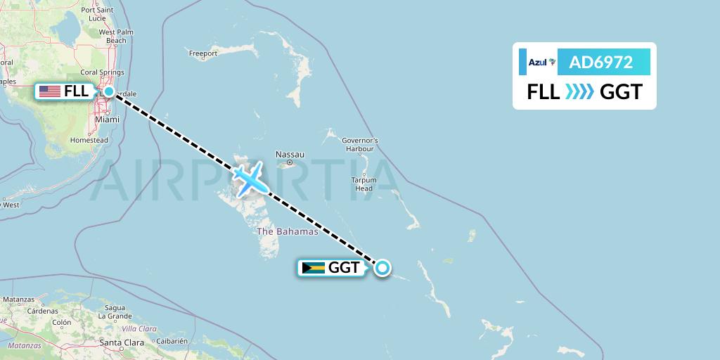 AD6972 Flight Status Azul Brazilian Airlines: Fort Lauderdale to George ...