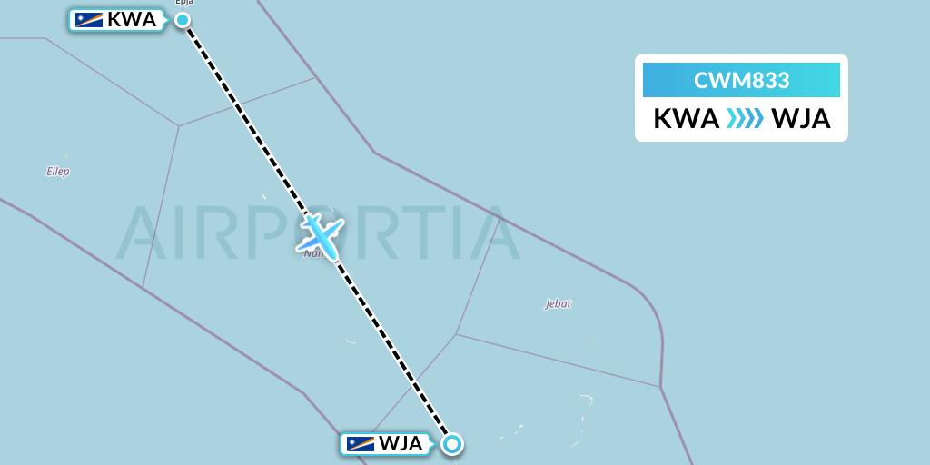CWM833 Flight Status Air Marshall Islands: Kwajalein to Woja