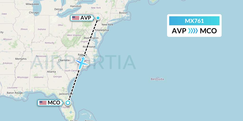MX761 Flight Status Breeze Airways: Avoca to Orlando (MXY761)