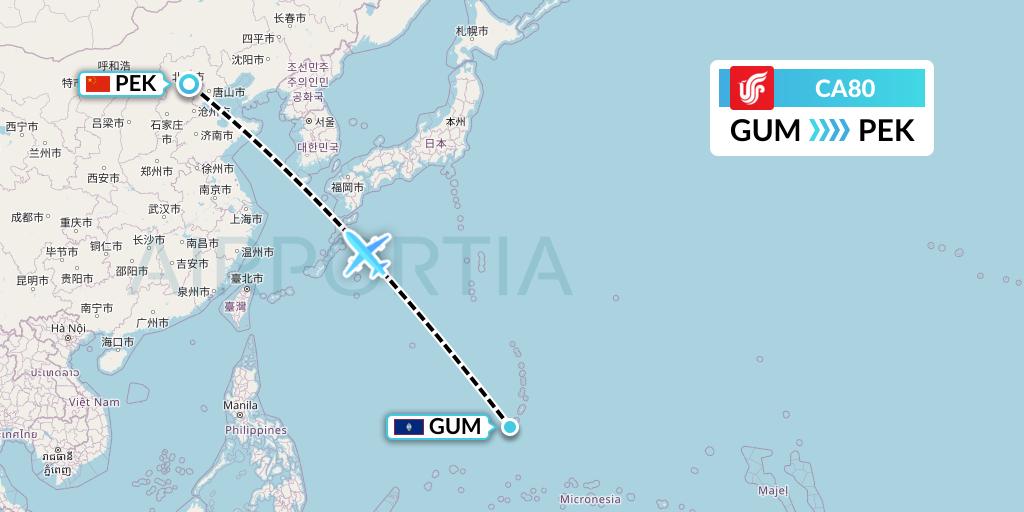 CA80 Flight Status Air China: Guam to Beijing (CCA80)