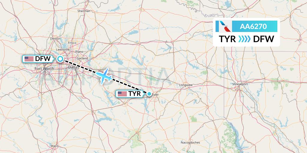 AA6270 Flight Status American Airlines: Tyler to Dallas (AAL6270)