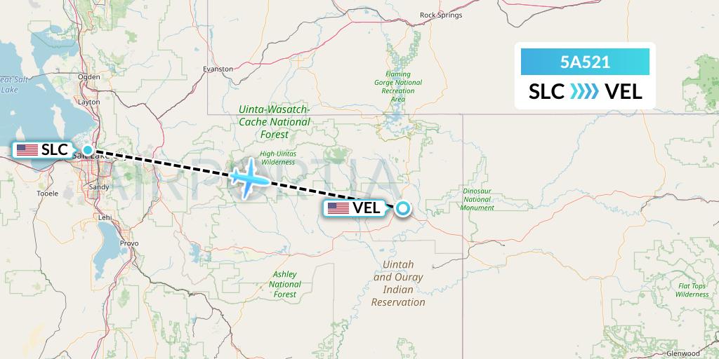5A521 Flight Status Alpine Air Express: Salt Lake City to Vernal (AIP521)