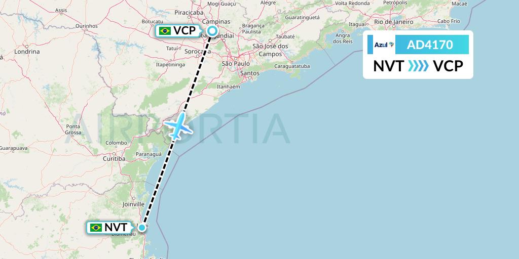 AD4170 Flight Status Azul Brazilian Airlines: Navegantes to Campinas ...