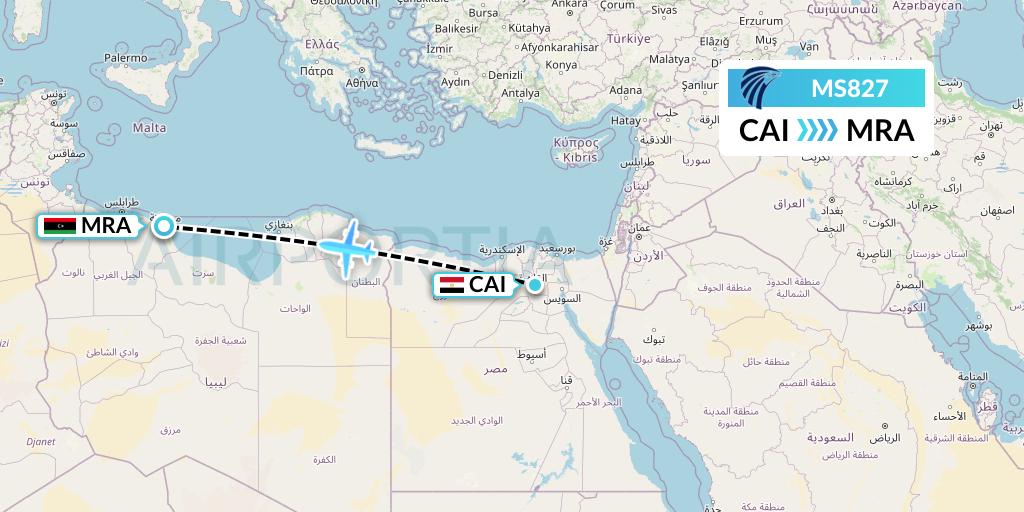 MS827 Flight Status EgyptAir: Cairo to Misrata (MSR827)
