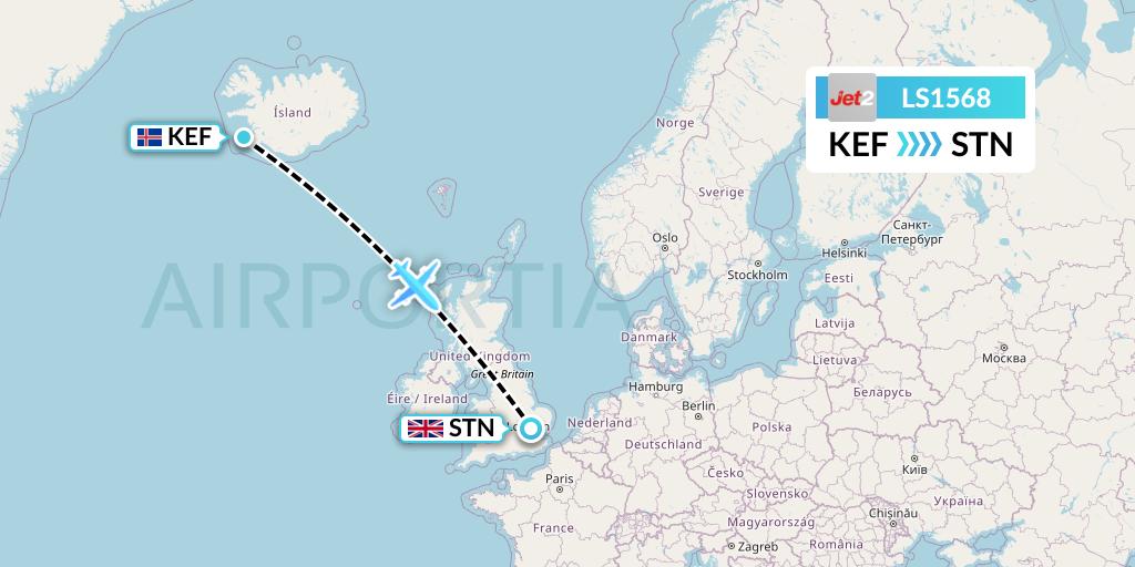 LS1568 Flight Status Jet2: Reykjavik to London (EXS1568)