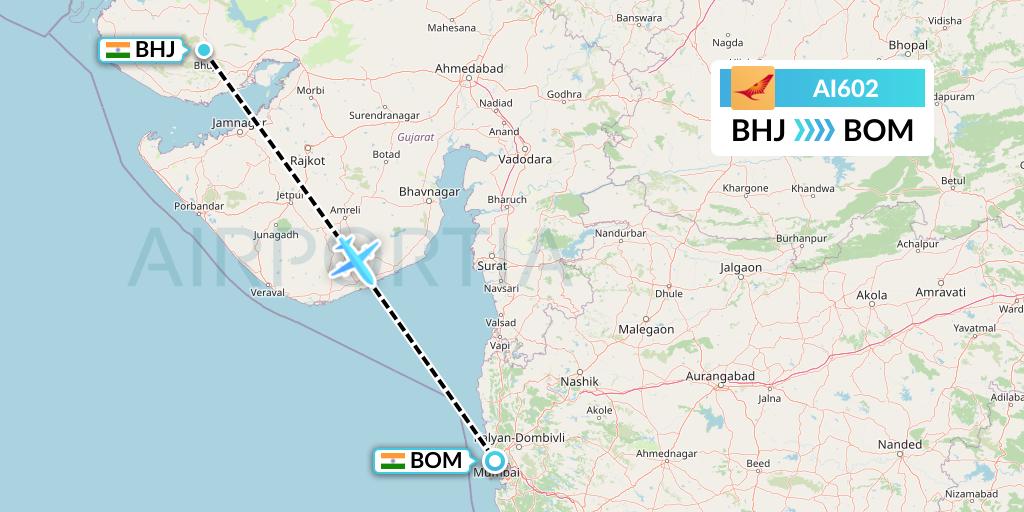 AI602 Flight Status Air India: Bhuj to Mumbai (AIC602)
