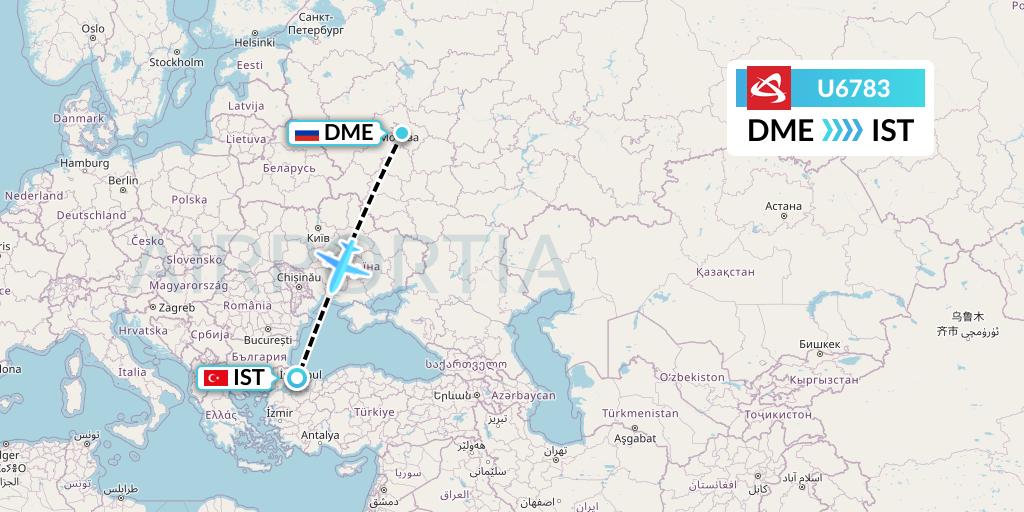 U6783 Flight Status Ural Airlines: Moscow to Istanbul (SVR783)