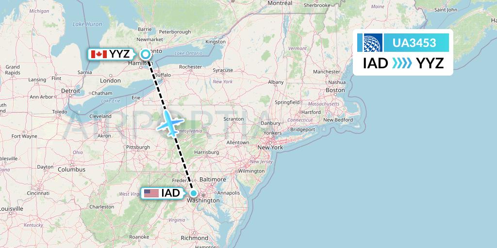 UA3453 Flight Status United Airlines: Washington to Toronto (UAL3453)