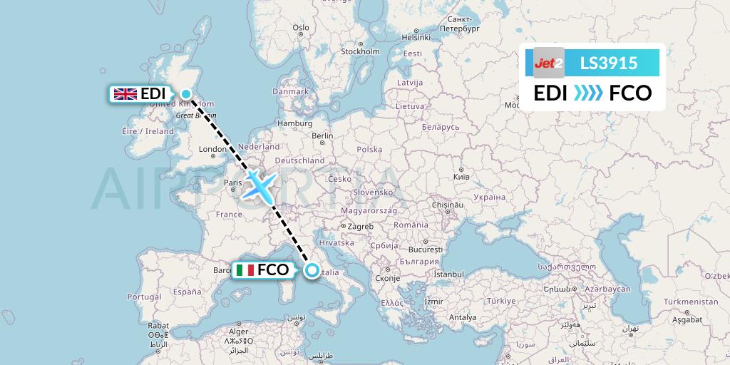 LS3915 Flight Status Jet2: Edinburgh to Rome (EXS3915)