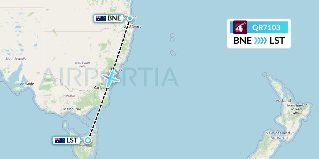 QR7103 Flight Status Qatar Airways: Brisbane to Launceston (QTR7103)