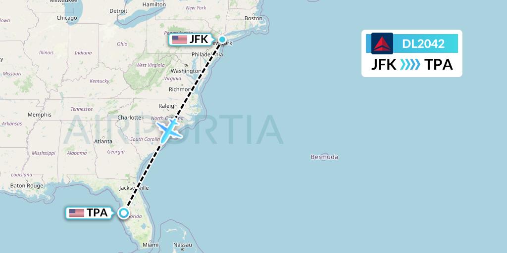 DL2042 Flight Status Delta Air Lines: New York to Tampa (DAL2042)