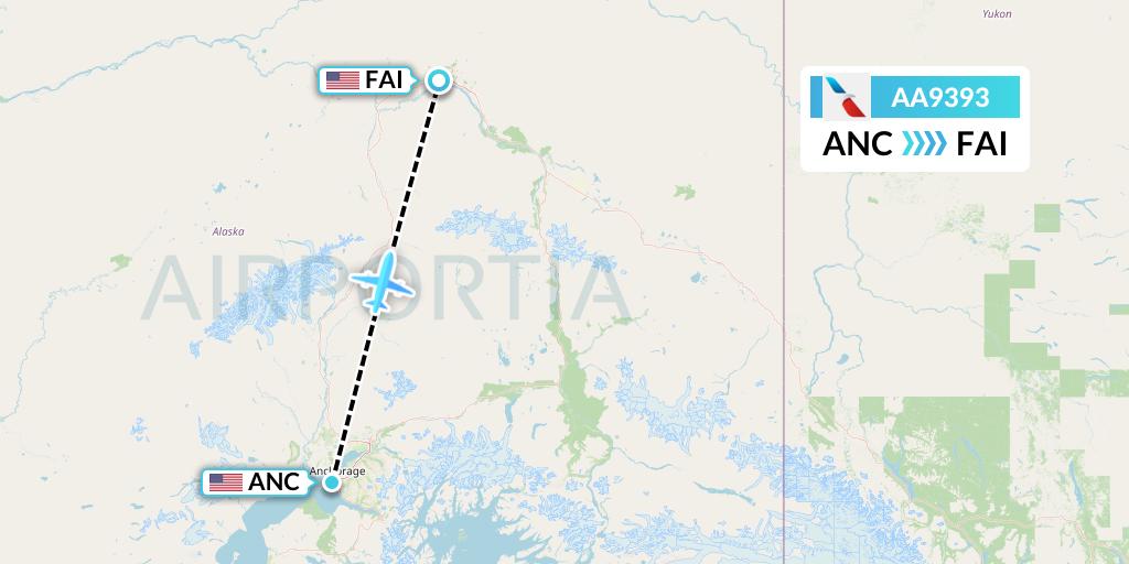 AA9393 Flight Status American Airlines: Anchorage to Fairbanks (AAL9393)