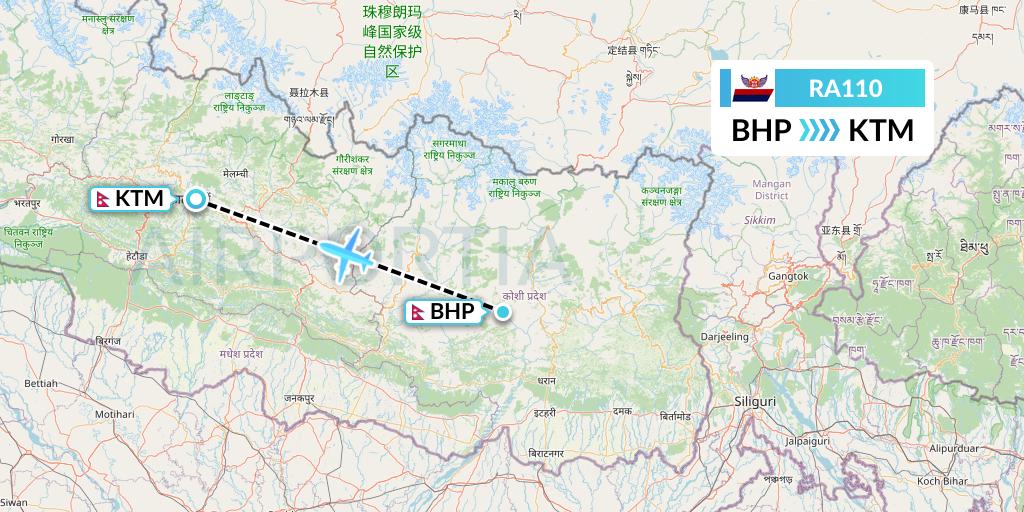 RA110 Flight Status Royal Nepal Airlines: Bhojpur to Kathmandu (RNA110)