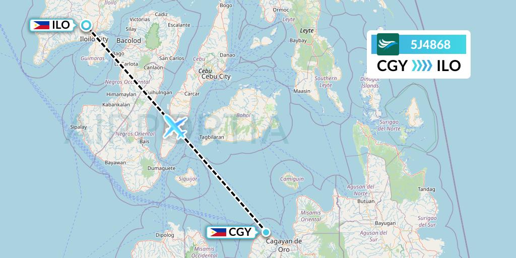 5J4868 Flight Status CEBU Pacific Air: Cagayan de Oro to Iloilo (CEB4868)