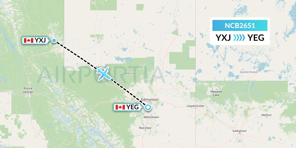NCB2651 Flight Status North Caribou Flying Service: Fort St. John to ...