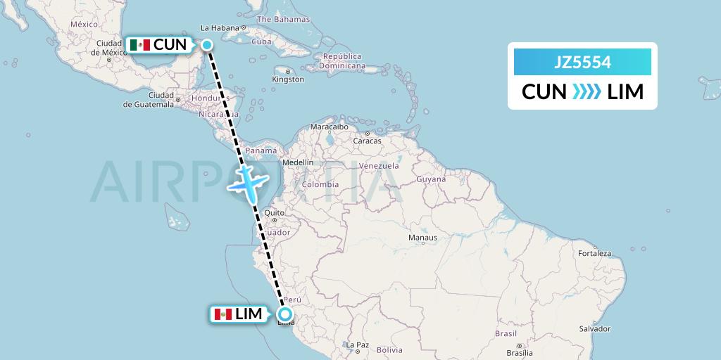 JZ5554 Flight Status Jetsmart Airlines Peru: Cancun to Lima (JAP5554)