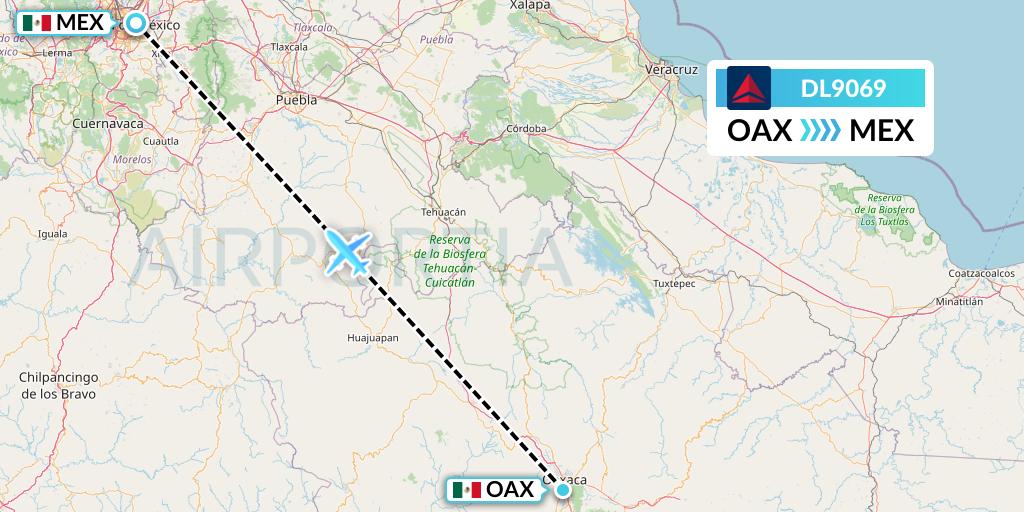 DL9069 Flight Status Delta Air Lines: Oaxaca to Mexico City (DAL9069)