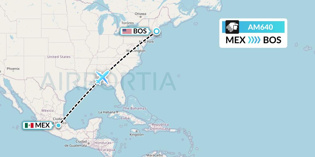 AM640 Flight Status Aeromexico: Mexico City to Boston (AMX640)