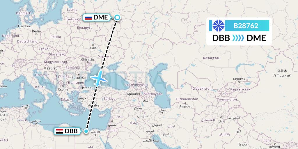 B28762 Flight Status Belavia: El Alamein to Moscow (BRU8762)