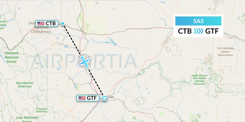 5A5 Flight Status Alpine Air Express: Cut Bank to Great Falls (AIP5)