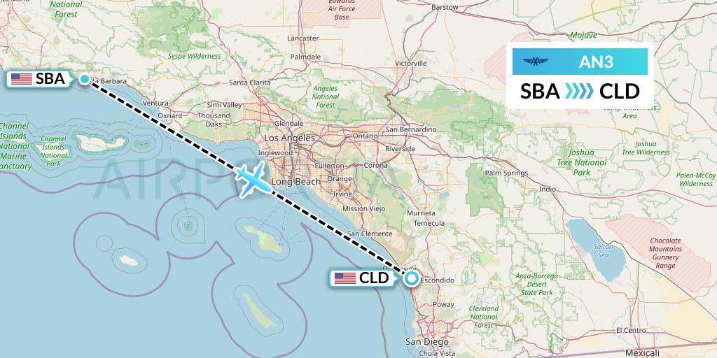 AN3 Flight Status Advanced Air: Santa Barbara to San Diego (WSN3)