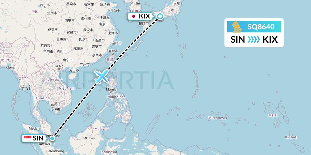 SQ8640 Flight Status Singapore Airlines: Singapore to Osaka (SIA8640)