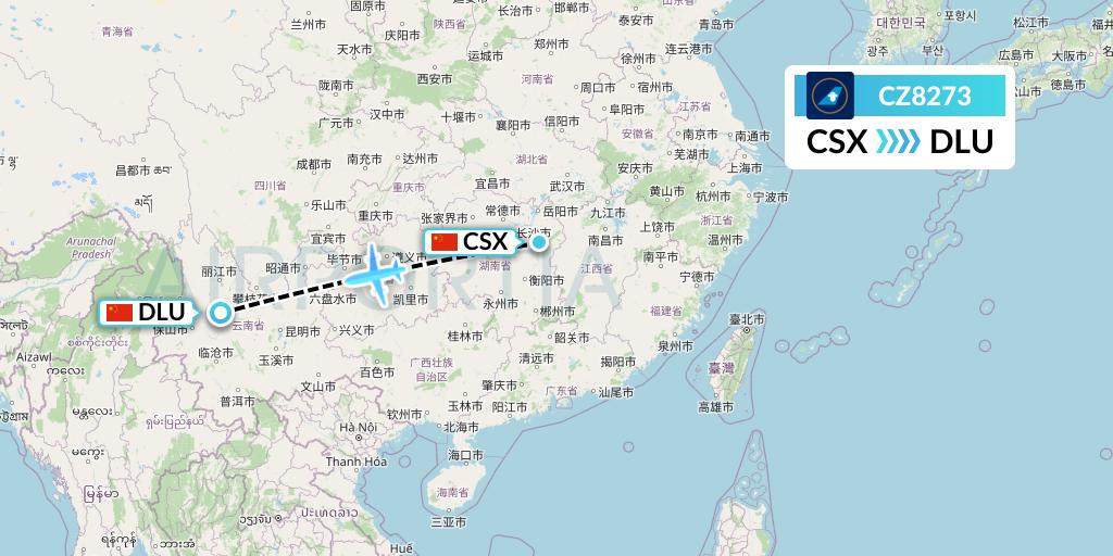 CZ8273 Flight Status China Southern Airlines: Changsha to Dali (CSN8273)