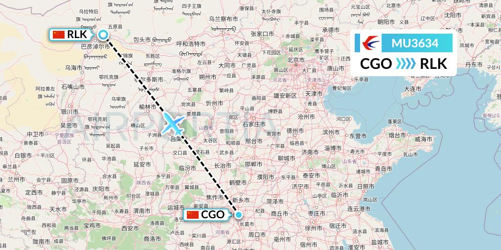 MU3634 Flight Status China Eastern Airlines: Zhengzhou to Bayannur ...