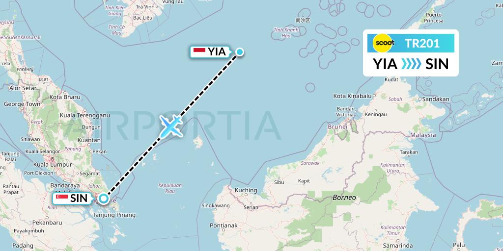 TR201 Flight Status Tigerair: Yogyakarta to Singapore (TGW201)