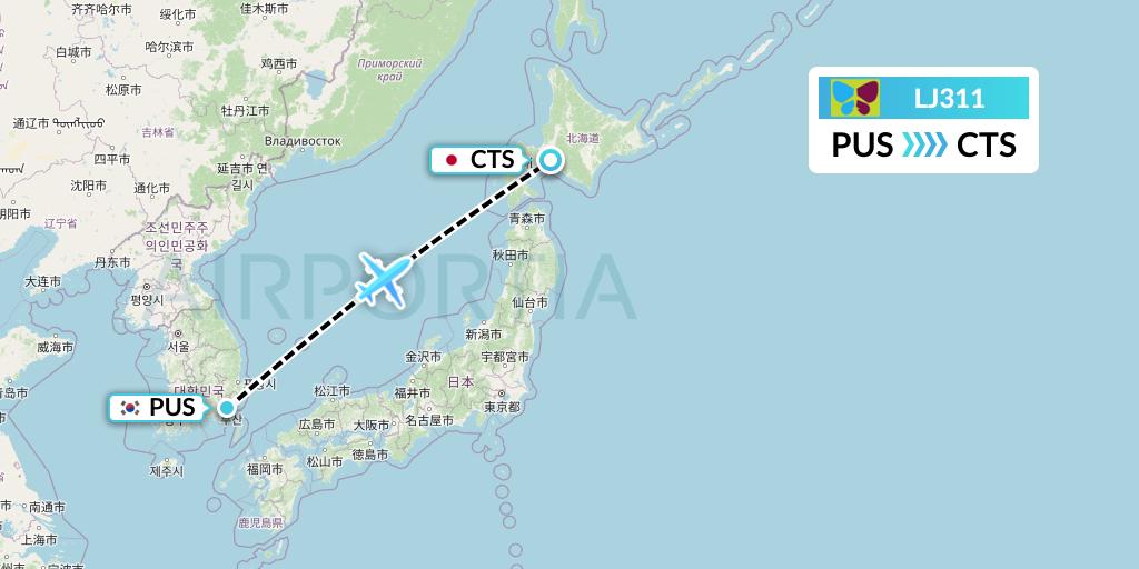 LJ311 Flight Status Jin Air: Busan to Sapporo (JNA311)